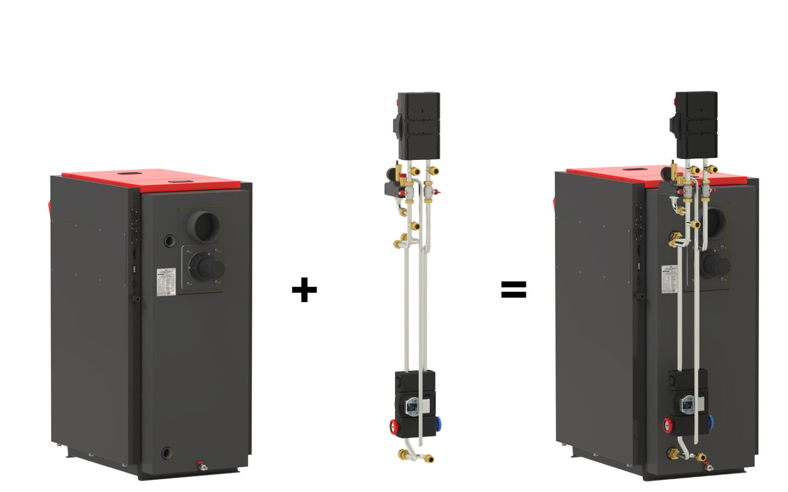 Connection of boilers ATMOS F15 - F16 ESBE-PX - ATMOS